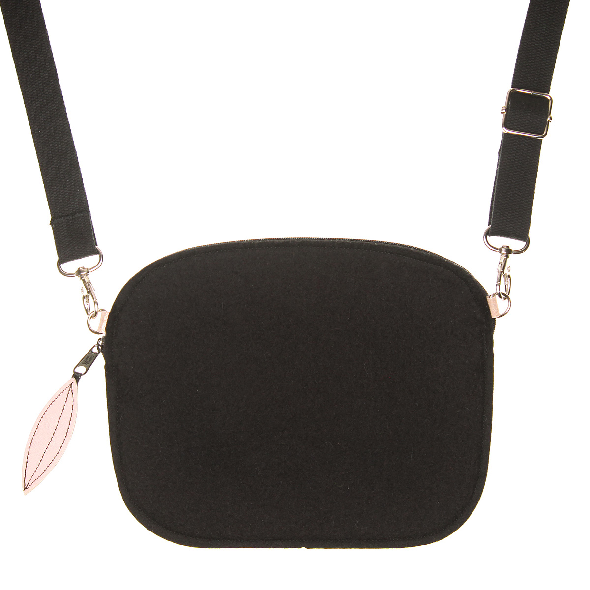 Flat Small Purse GLAM - BLACK - mustard pale pink