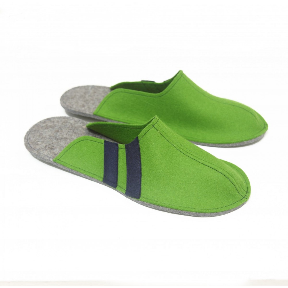 Men's Wool Felt Slippers - GREEN