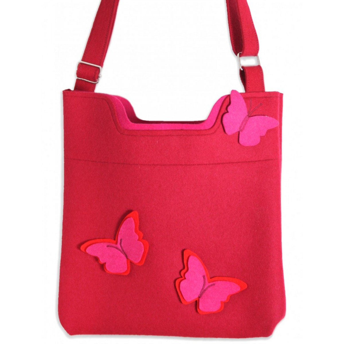 Wool Felt Bag - Red Butterfly