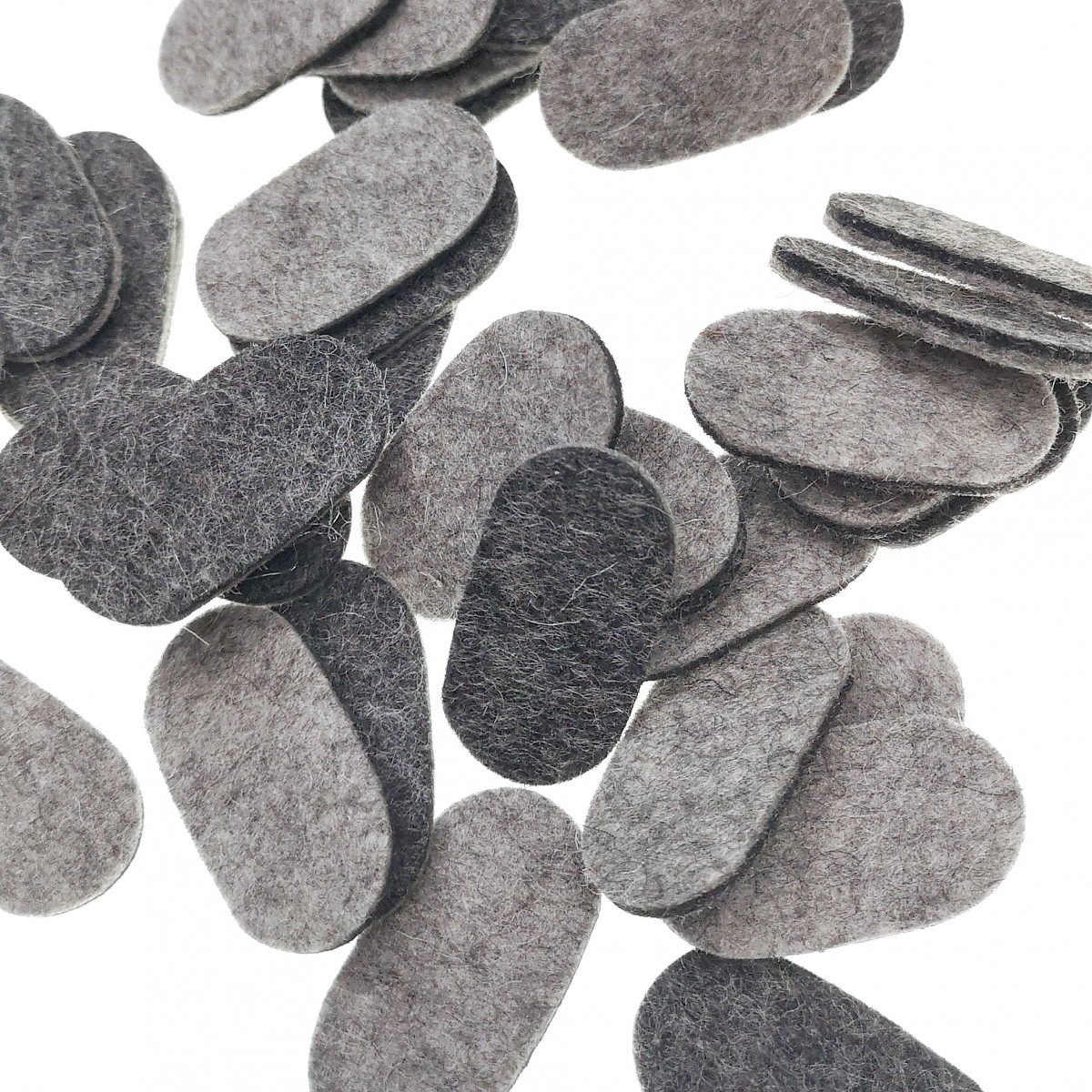 Felt Cutouts – ovals, grey