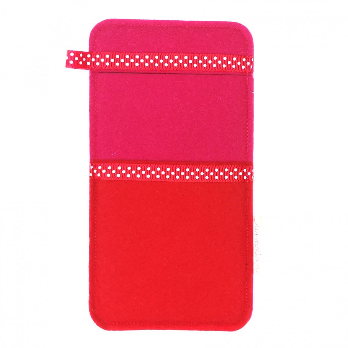 Large Smartphone Wool Felt Slip - PINK - RED
