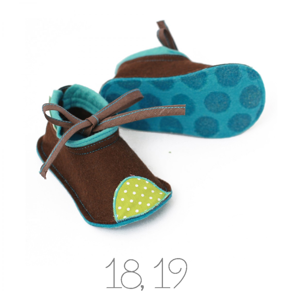 Kids Wool Felt Slippers - BROWN